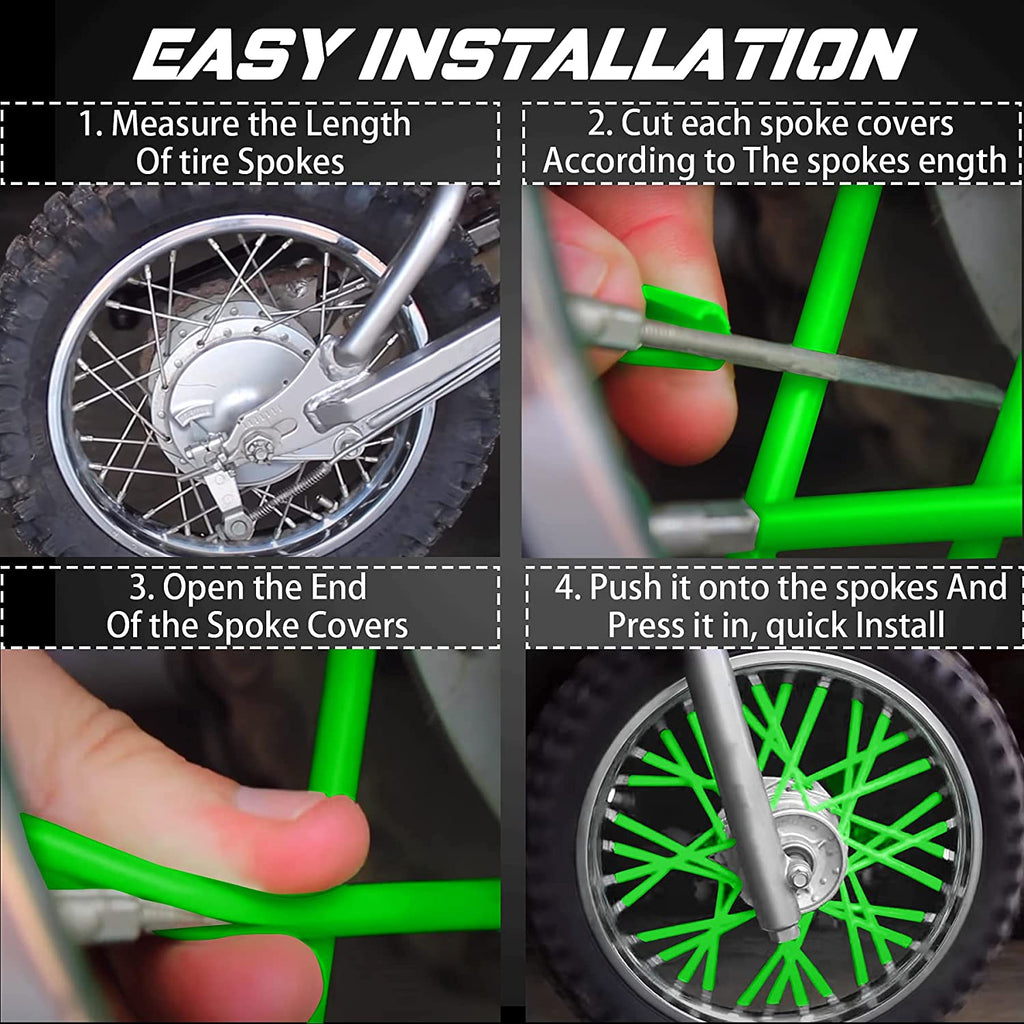NTHREEAUTO 72PCS Dirt Bike Spoke Skins Covers Motorcycle Wheel Wraps P