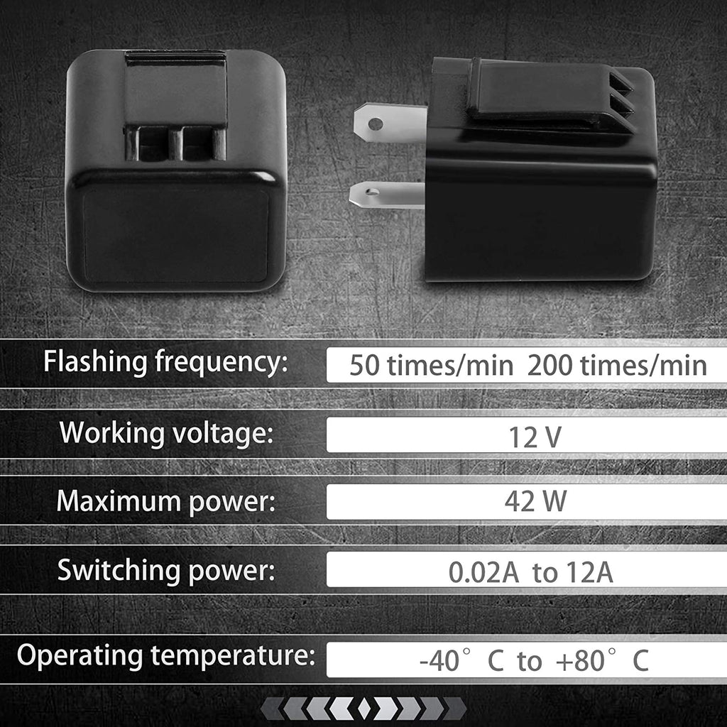 NTHREEAUTO 2 Pin Electronic Flasher Relay, Adjustable 12V Relays Fix f