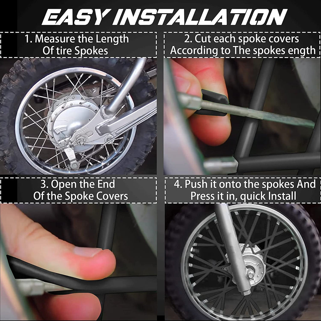 NTHREEAUTO 72PCS Dirt Bike Spoke Skins Covers Motorcycle Wheel Wraps P
